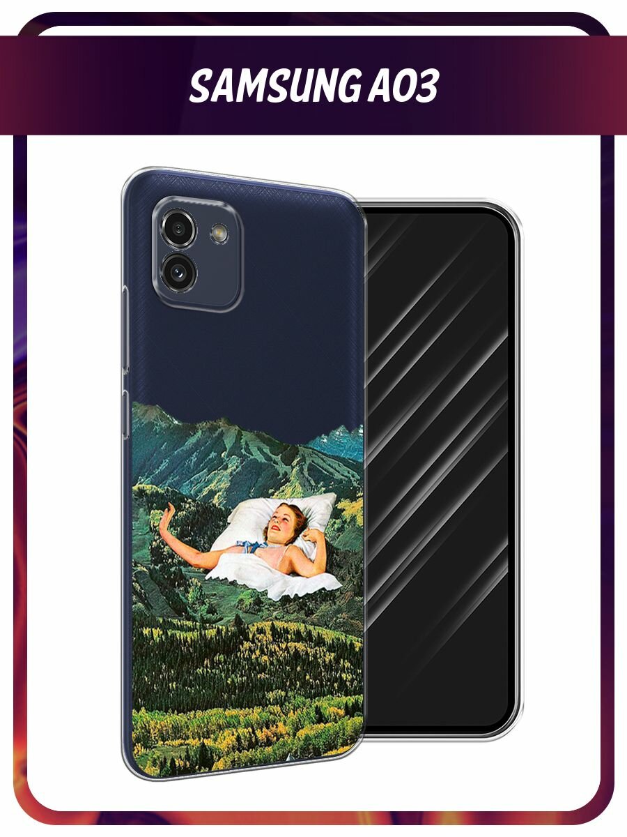 Чехол на Samsung Galaxy A03 / Самсунг Галакси А03 с принтом Good morning, my darling, прозрачный