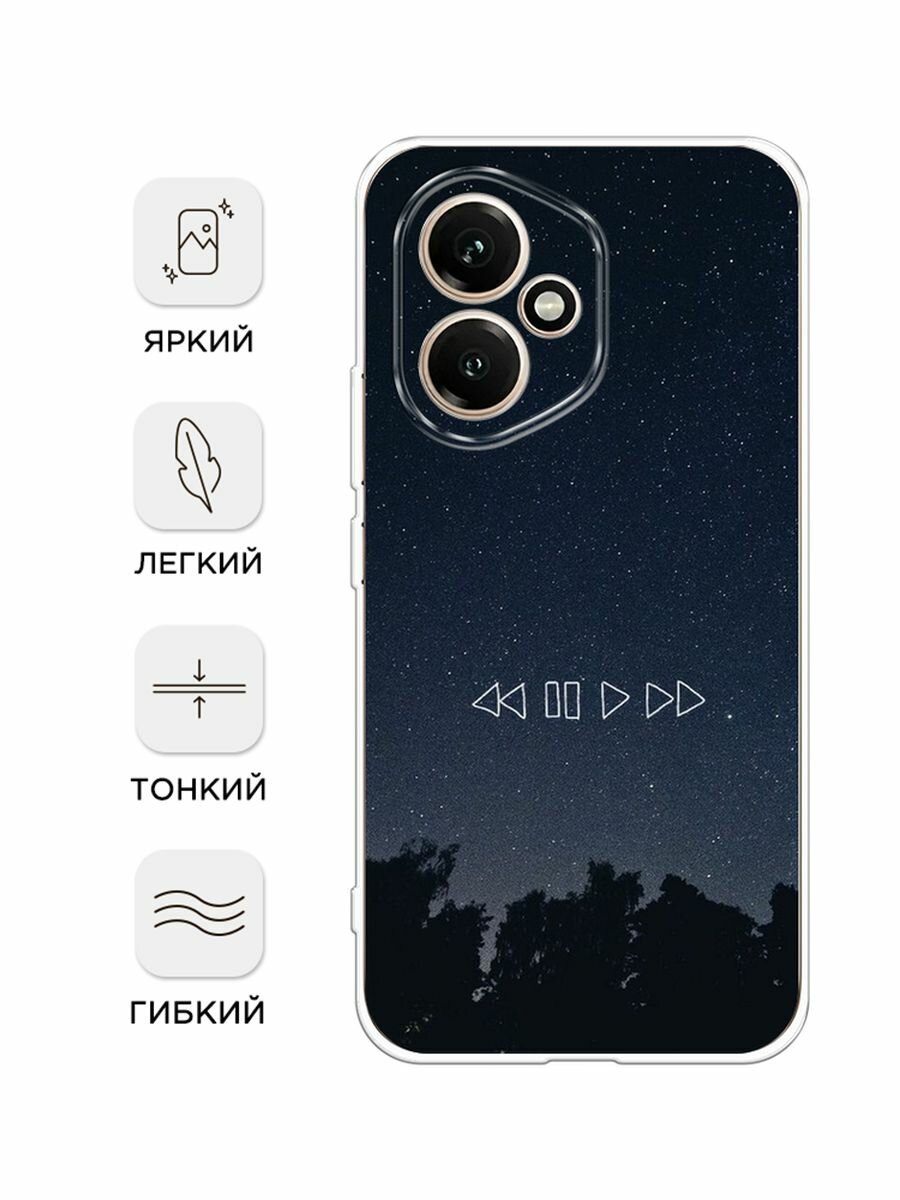 Чехол на Honor 400 / Хонор 400 с принтом "Космическая музыка" — фото 1
