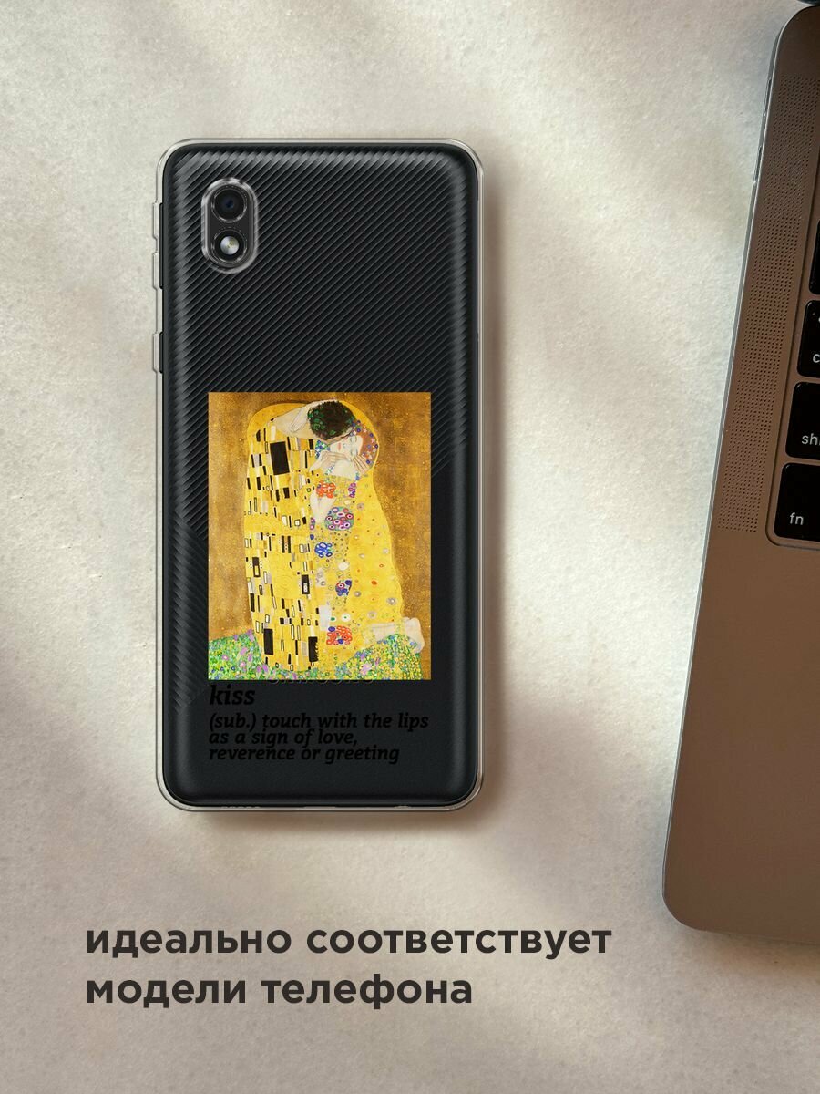 Чехол на Samsung Galaxy A01 Core / Самсунг Галакси А01 Core с принтом "The kiss", прозрачный — фото 1