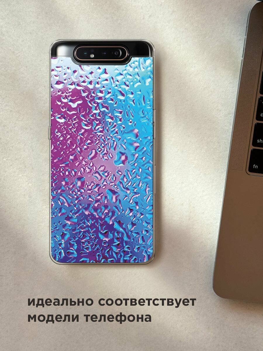 Чехол на Samsung Galaxy A80 / Самсунг Гэлакси A80 с принтом "Капли на стекле" — фото 1