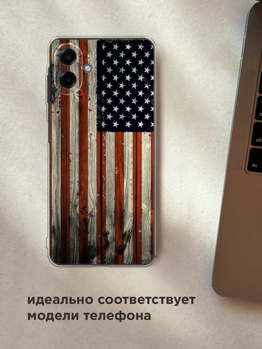 Силиконовый чехол на Samsung Galaxy A07/A08 / Самсунг А07/А08 с принтом "США" — фото 1