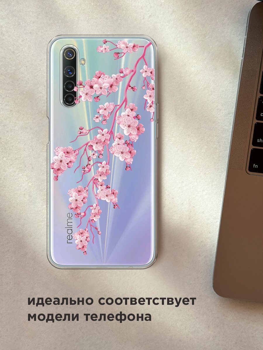 Чехол на Realme 6 / Реалми 6 с принтом "Ветка сакуры 2" — фото 1