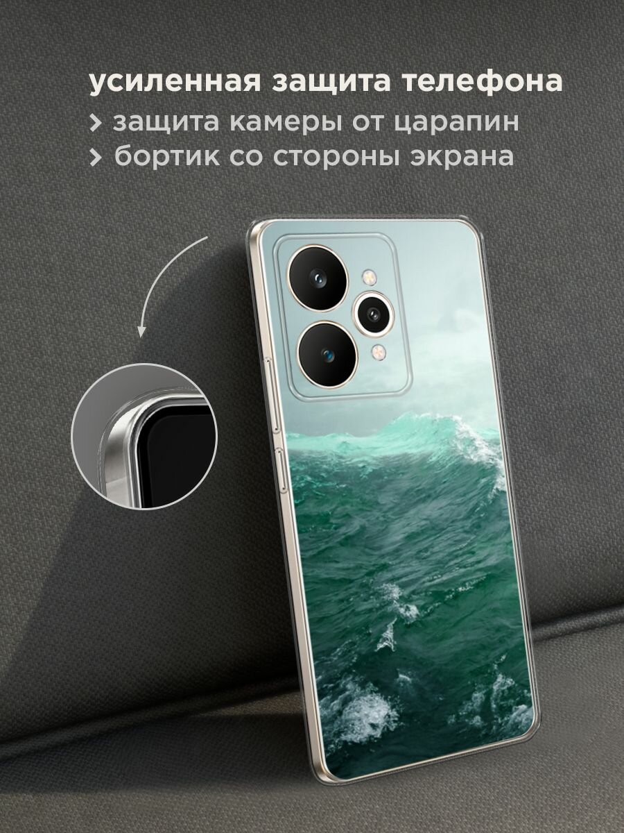 Силиконовый чехол на Realme 15 / Реалми 15 с принтом "Волны 12" — фото 1