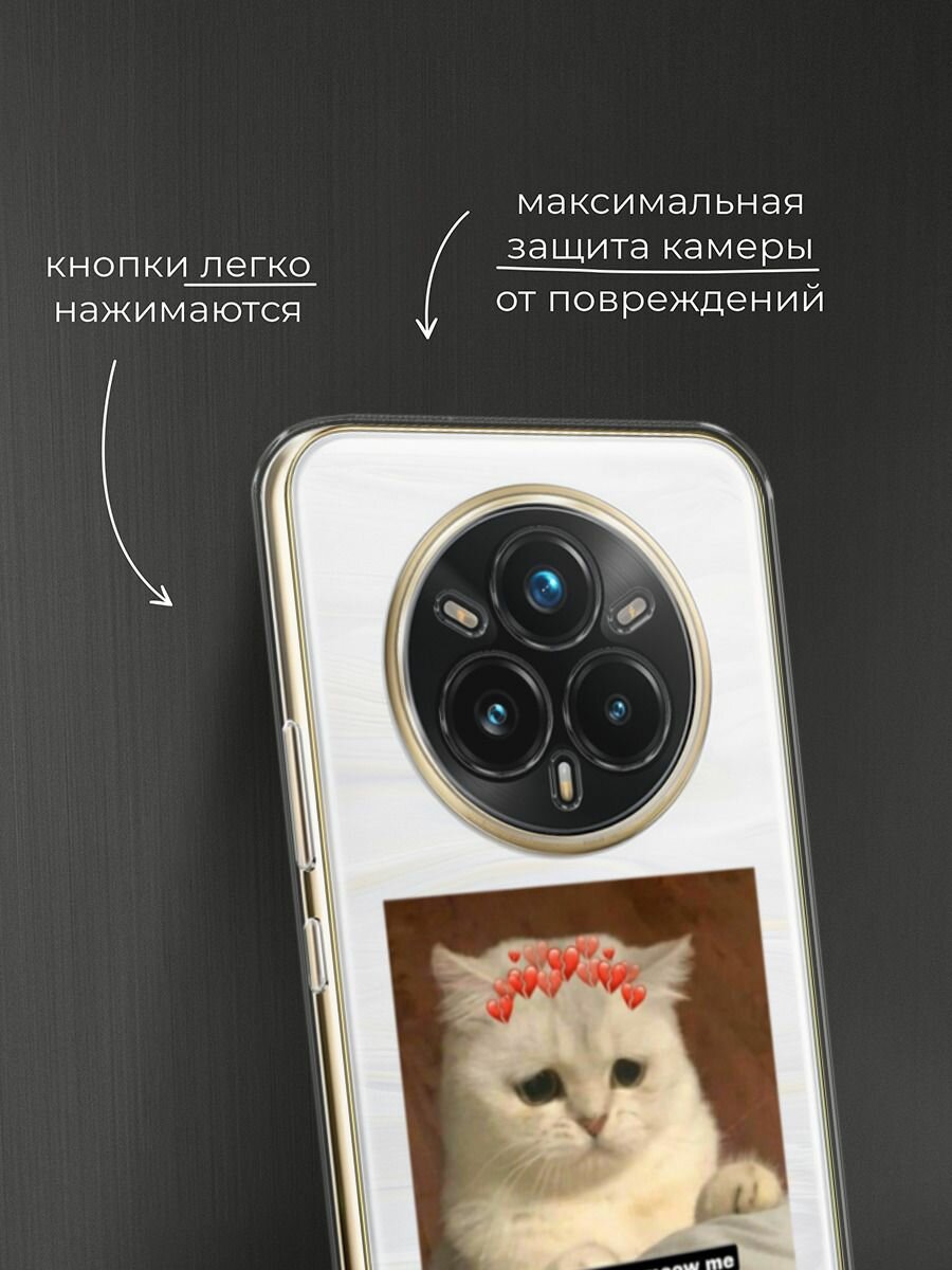 Чехол на Realme 14 Pro+ / Реалми 14 Про+ с принтом "Грустный котик" — фото 1