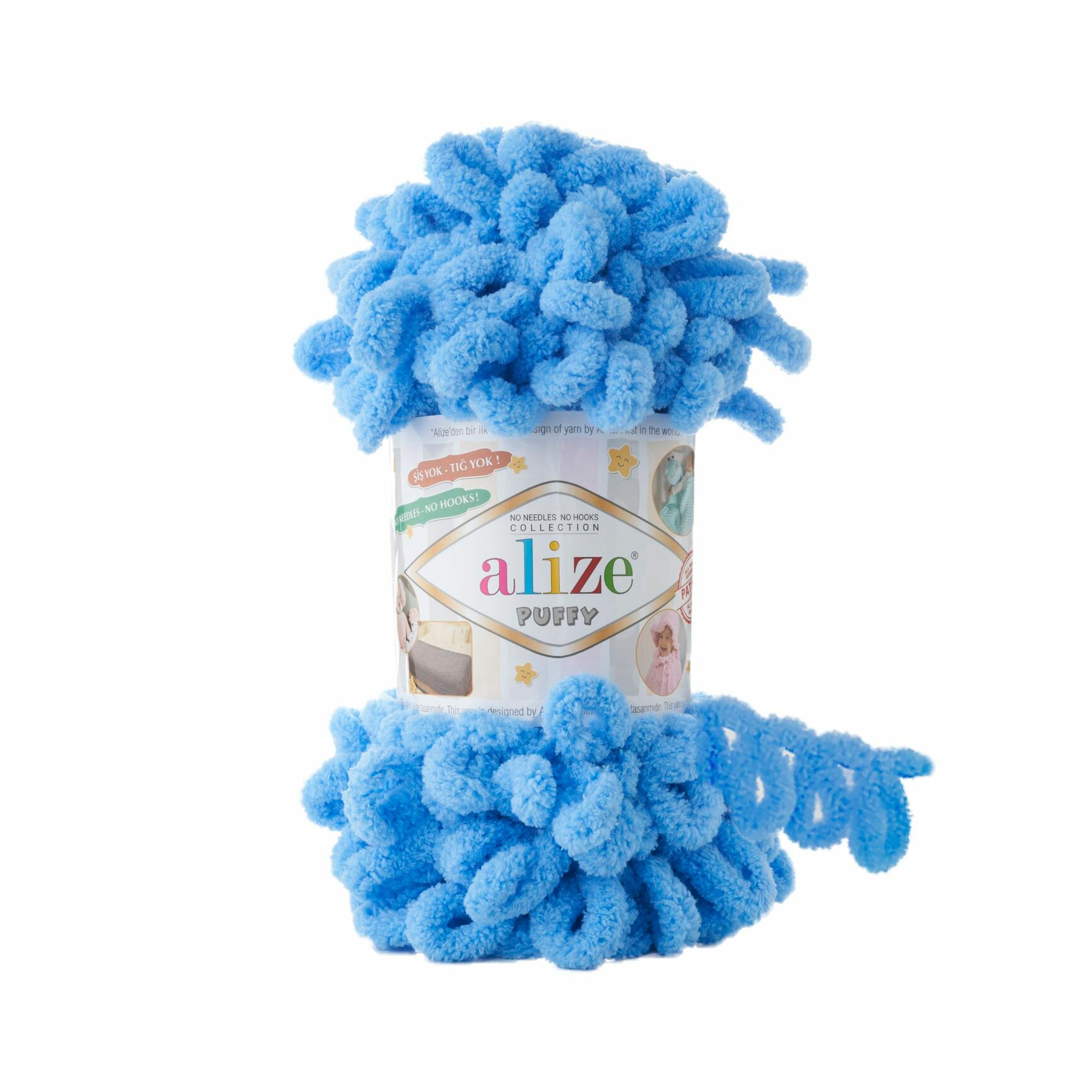Пряжа для вязания Puffy Alize 1 моток (9 м, 100 гр), цвет 289 синий