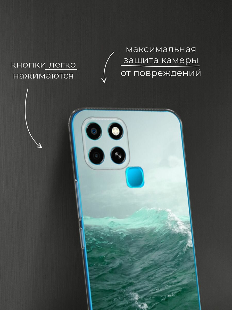 Чехол на Infinix Smart 6 / Инфиникс Смарт 6 с принтом "Волны 12" — фото 1