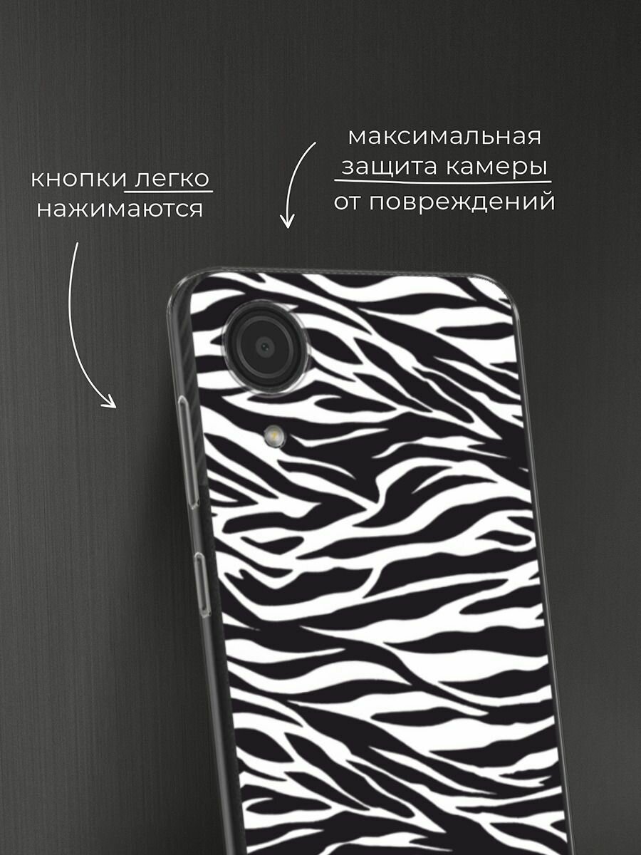 Чехол на Samsung Galaxy A03 Core / Самсунг Галакси А03 Core с принтом "Принт зебра" — фото 1