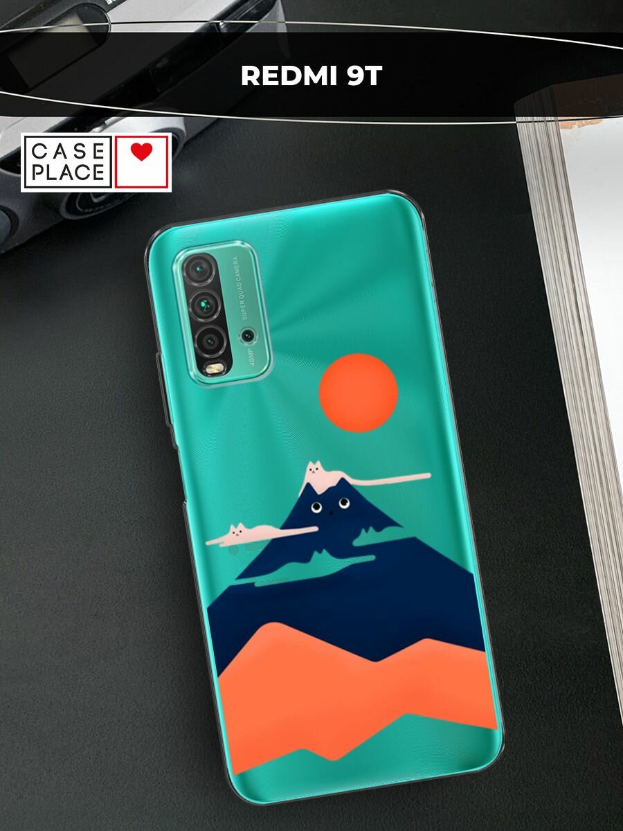 Чехол на Xiaomi Redmi 9T / Сяоми Редми 9Т с принтом "Кот-гора", прозрачный