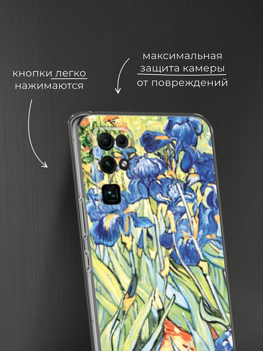 Силиконовый чехол на Honor 30 / Хонор 30 с принтом "Ирисы Ван Гог" — фото 1