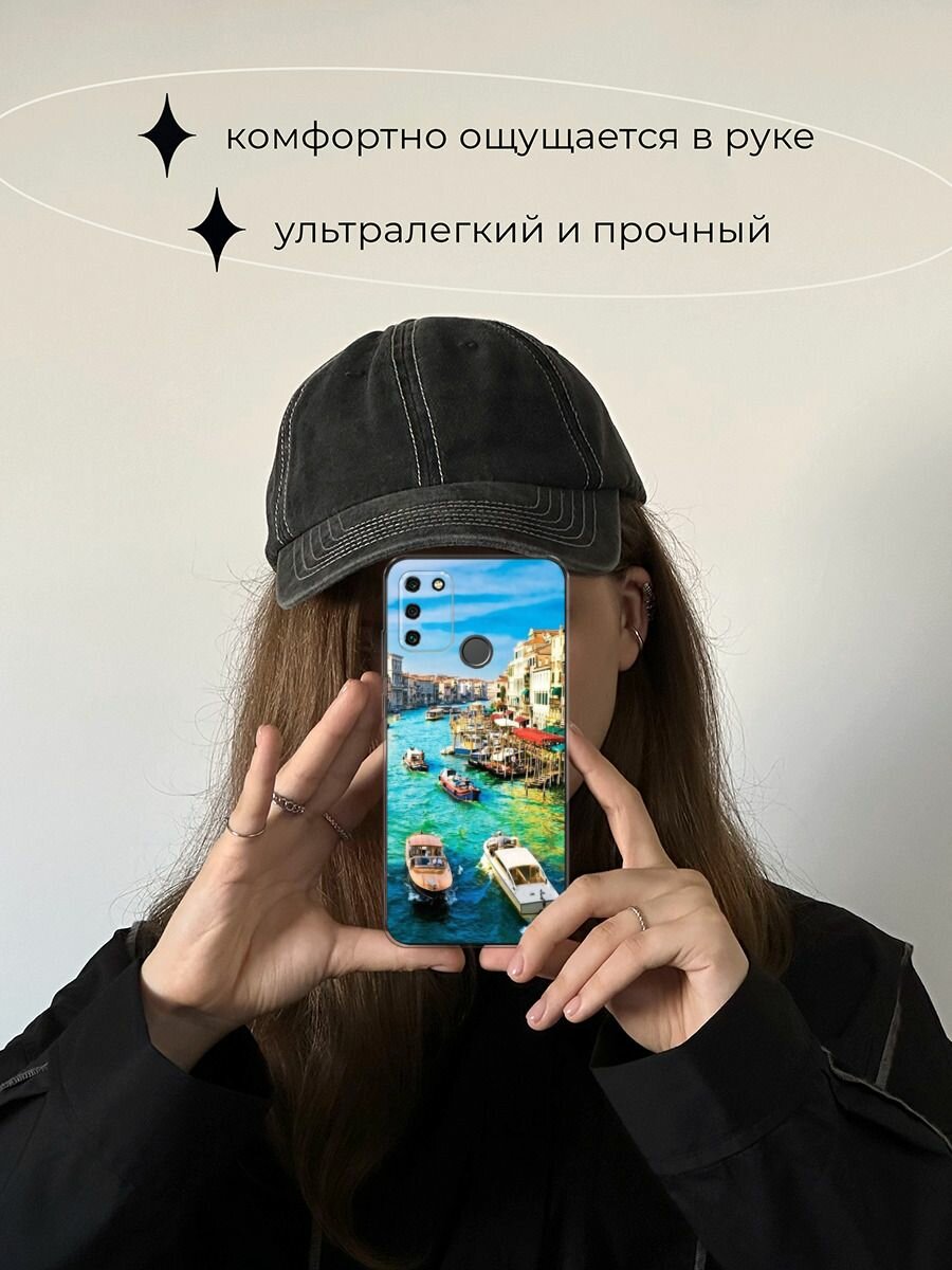 Силиконовый чехол на Honor 9A / Хонор 9А с принтом "Каналы Венеции" — фото 1