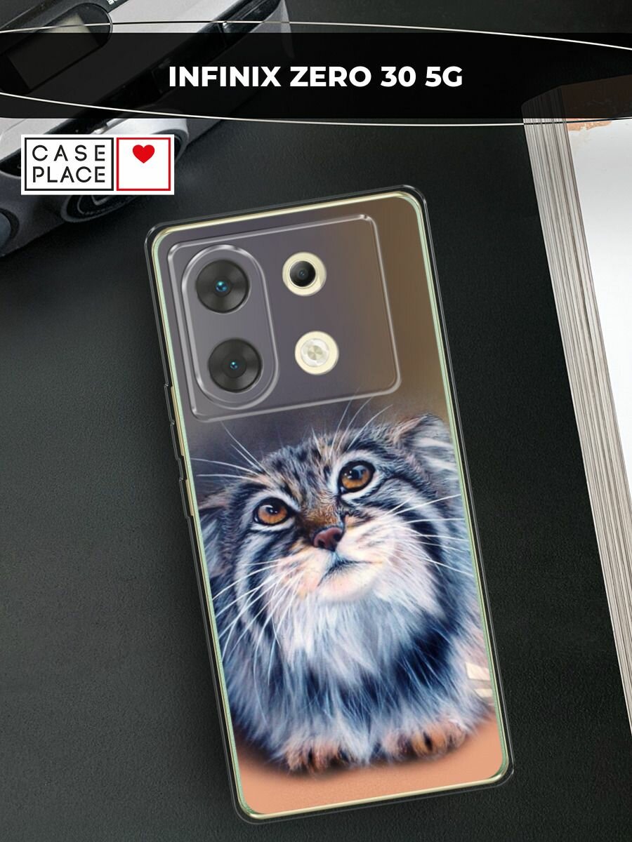 Чехол на Infinix Zero 30 5G / Инфиникс Зеро 30 5G с принтом "Кот манул 2"