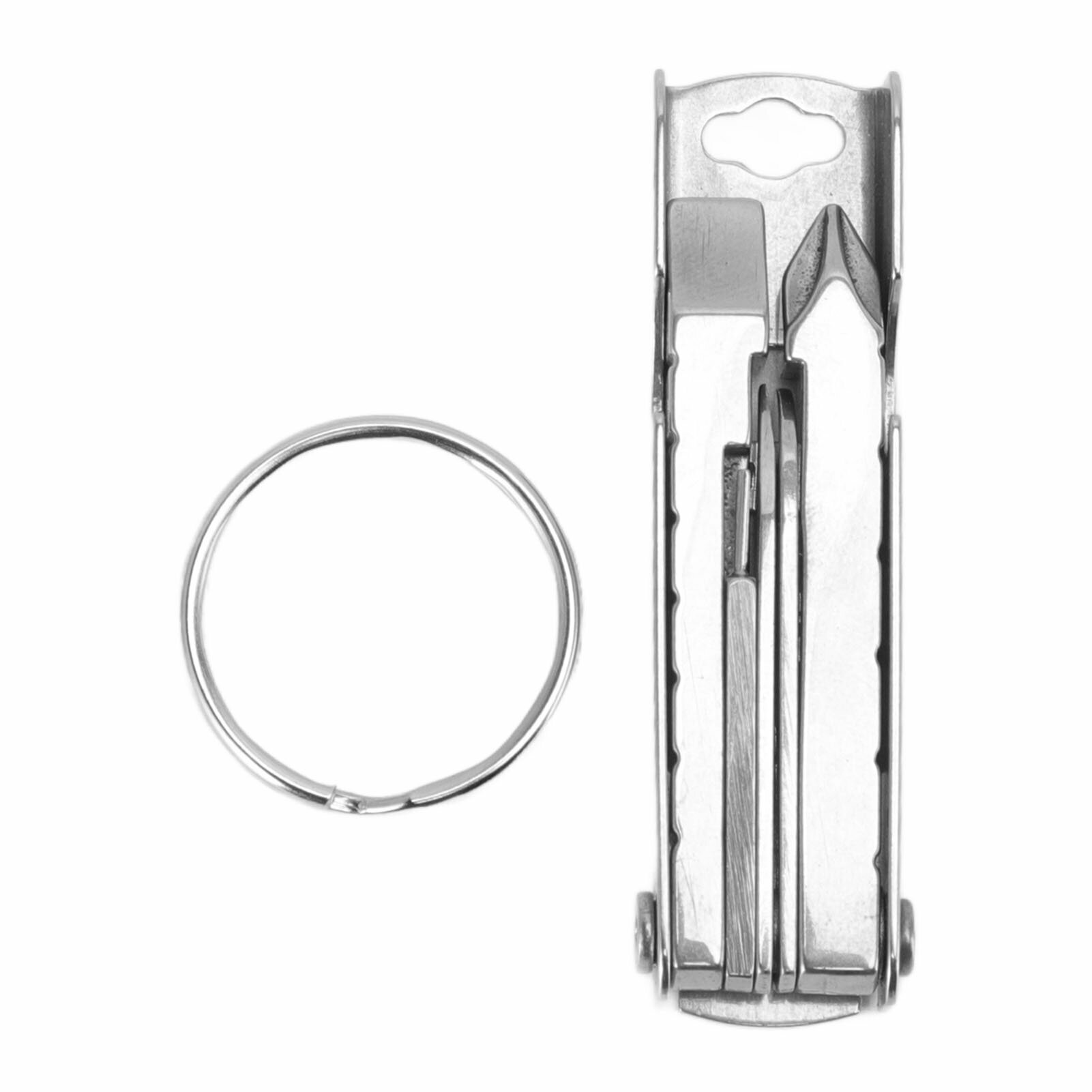 Набор многофункциональных инструментов для велосипеда из нержавеющей стали с отверткой, пилочкой для ногтей, мини-ножом, держателем для телефона и кольцом для ключей.