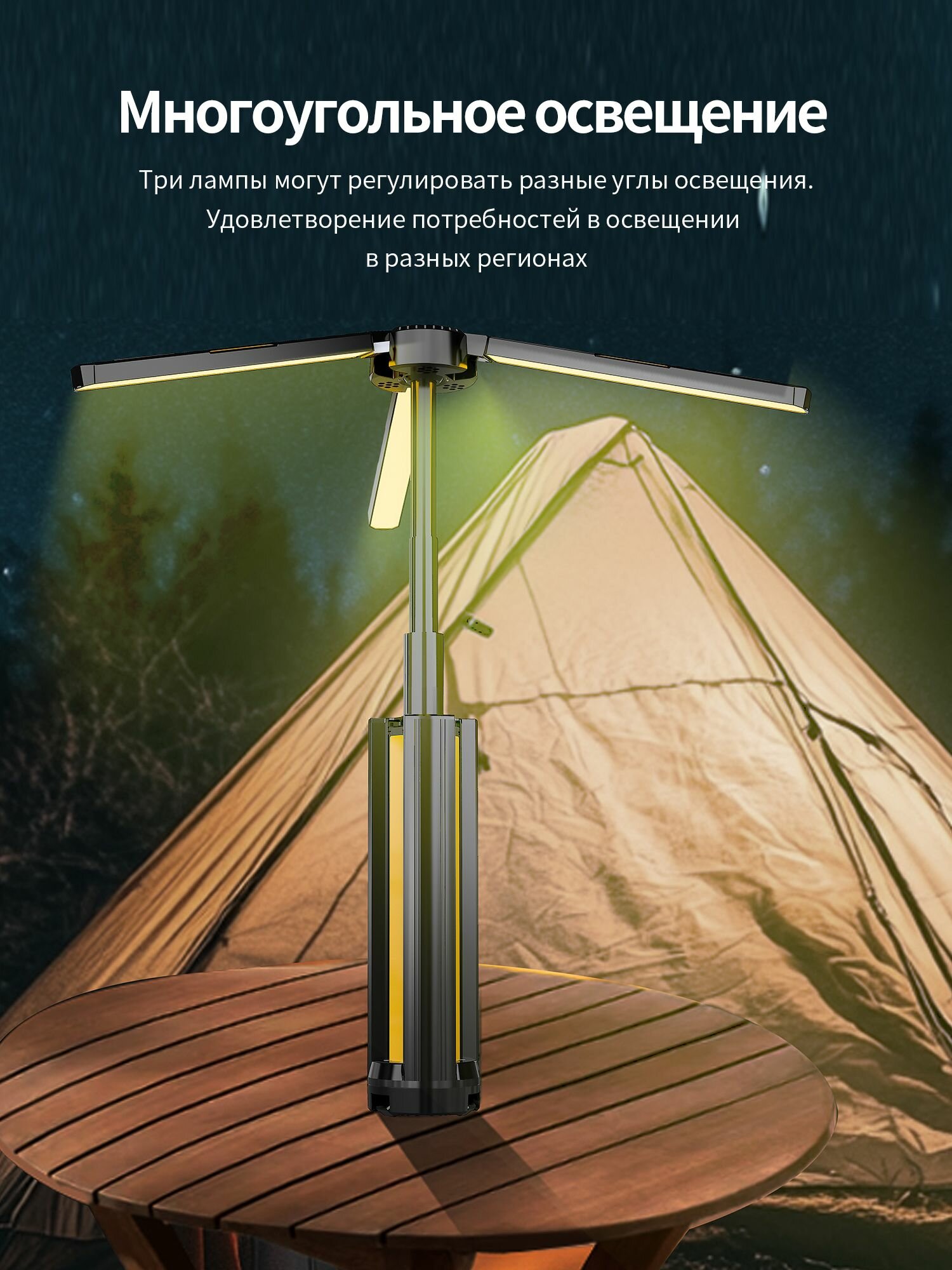 Компактный телескопический походный фонарь 15600 мАч, вращающийся складной фонарик, водонепроницаемый, подходит для кемпинга, экстренных походов на открытом воздухе