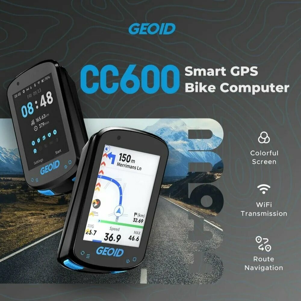 Geoid CC600 Велосипедный компьютер Интеллектуальная навигация с цветным экраном GPS Беспроводной WIFI ANT + 11 языков Одометр