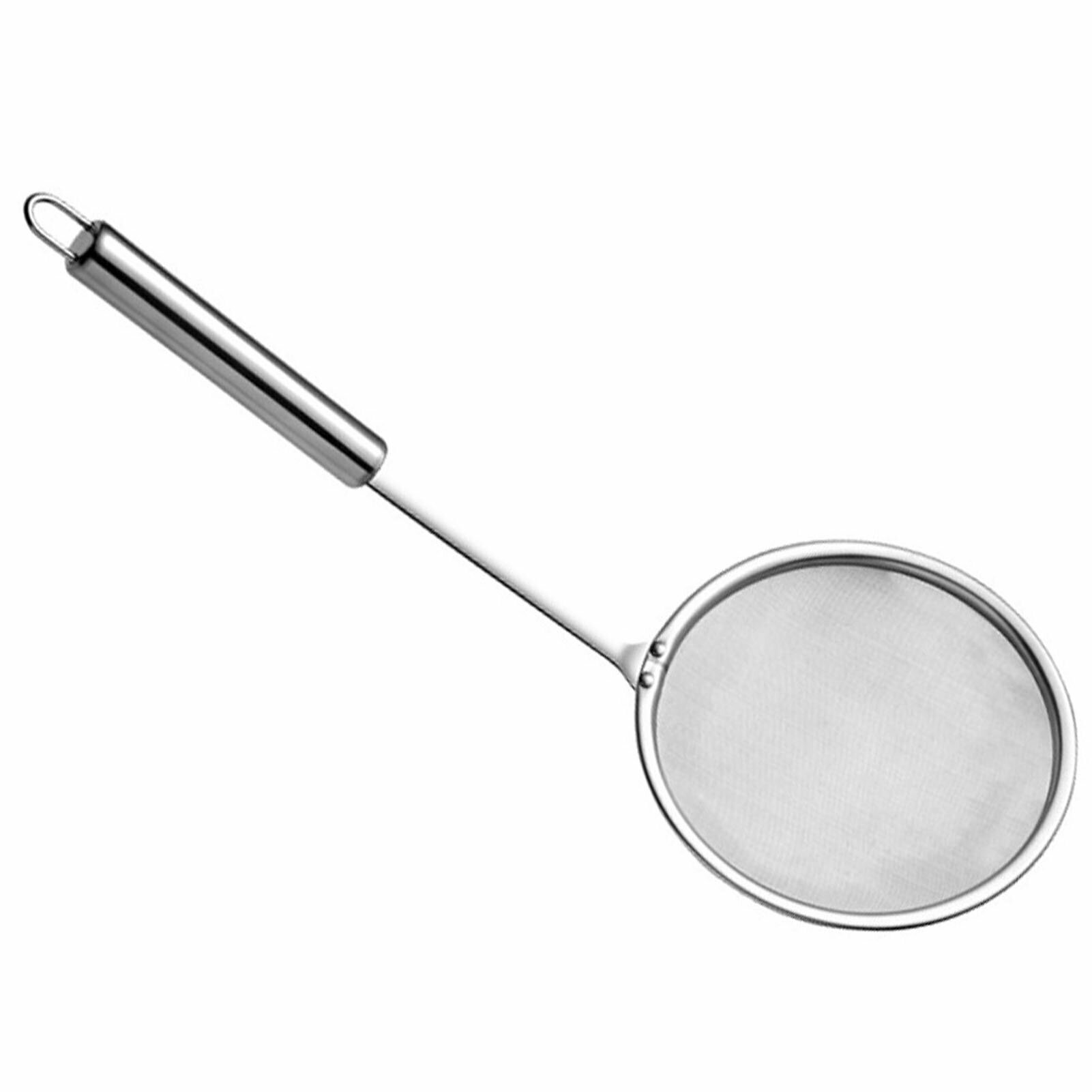 Ложка-скиммер, ситечко для жира из нержавеющей стали, мелкая сетка, длинная ручка, скиммер для горячей кастрюли для жира, пены, кухни M