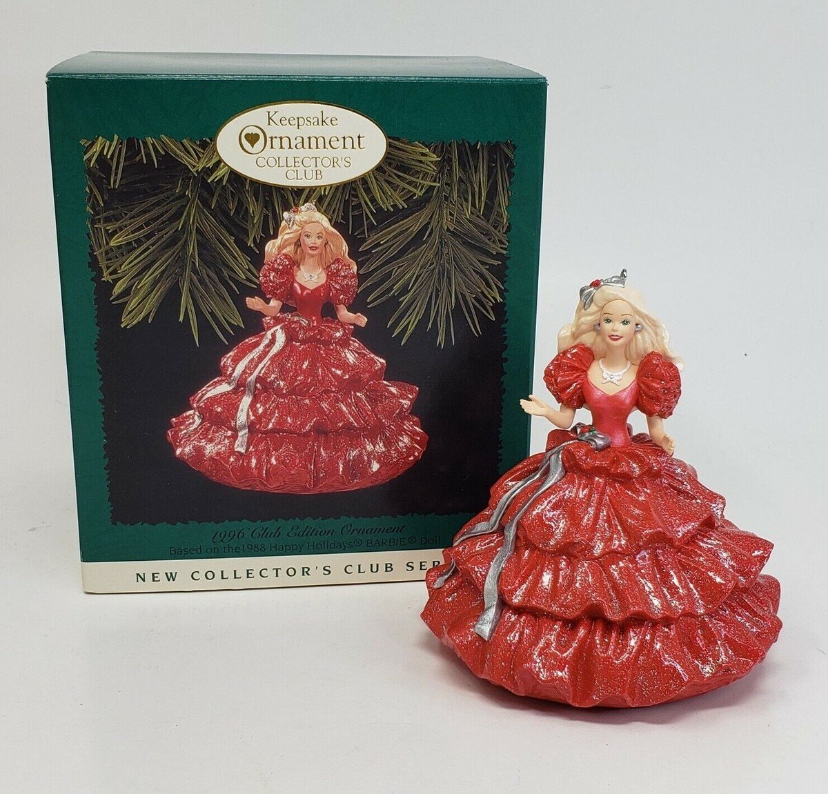 Кукла Barbie Happy Holidays Celebration Ornament 1996 (Барби Праздничное елочное украшение Счастливых праздников 1996)
