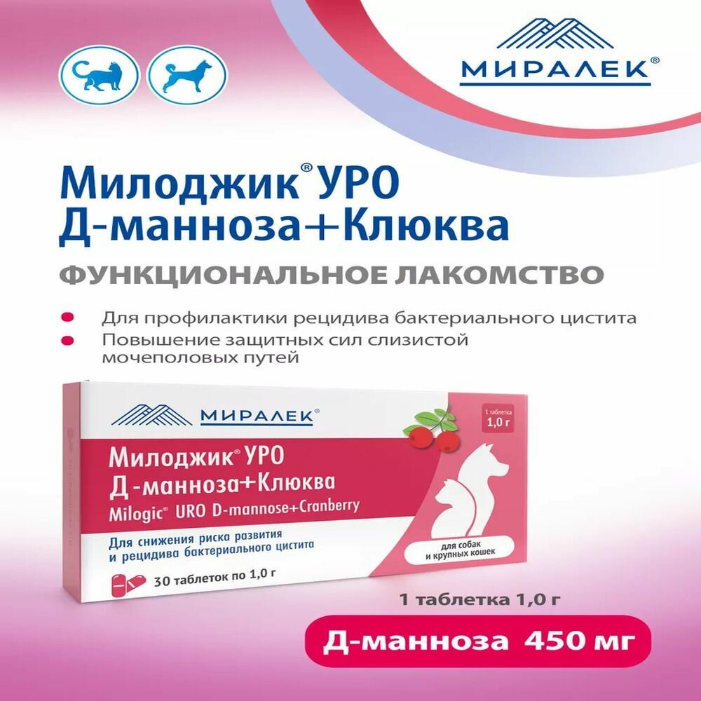 Кормовая добавка Милоджик для кошек и собак 30 таб.