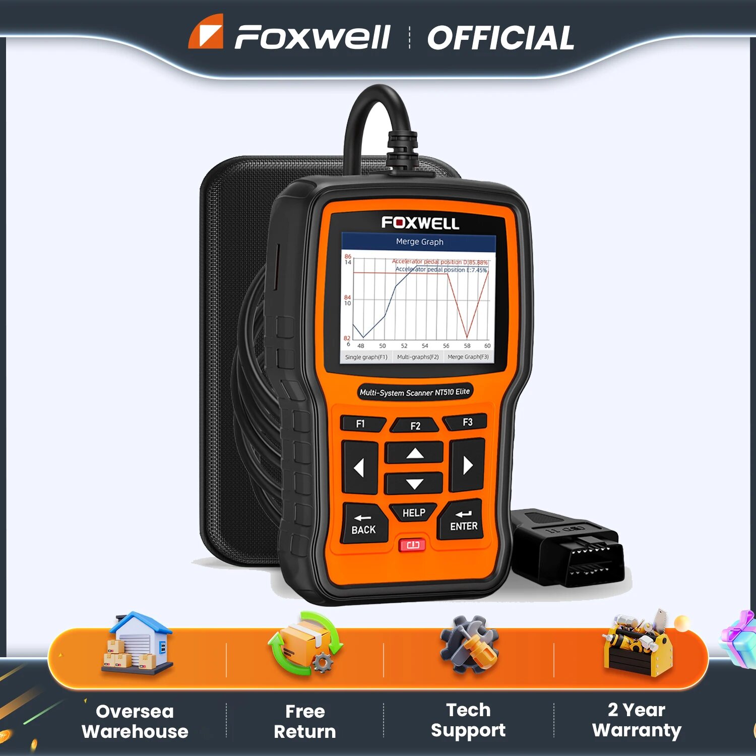 FOXWELL NT510 Elite OBD2 для Honda