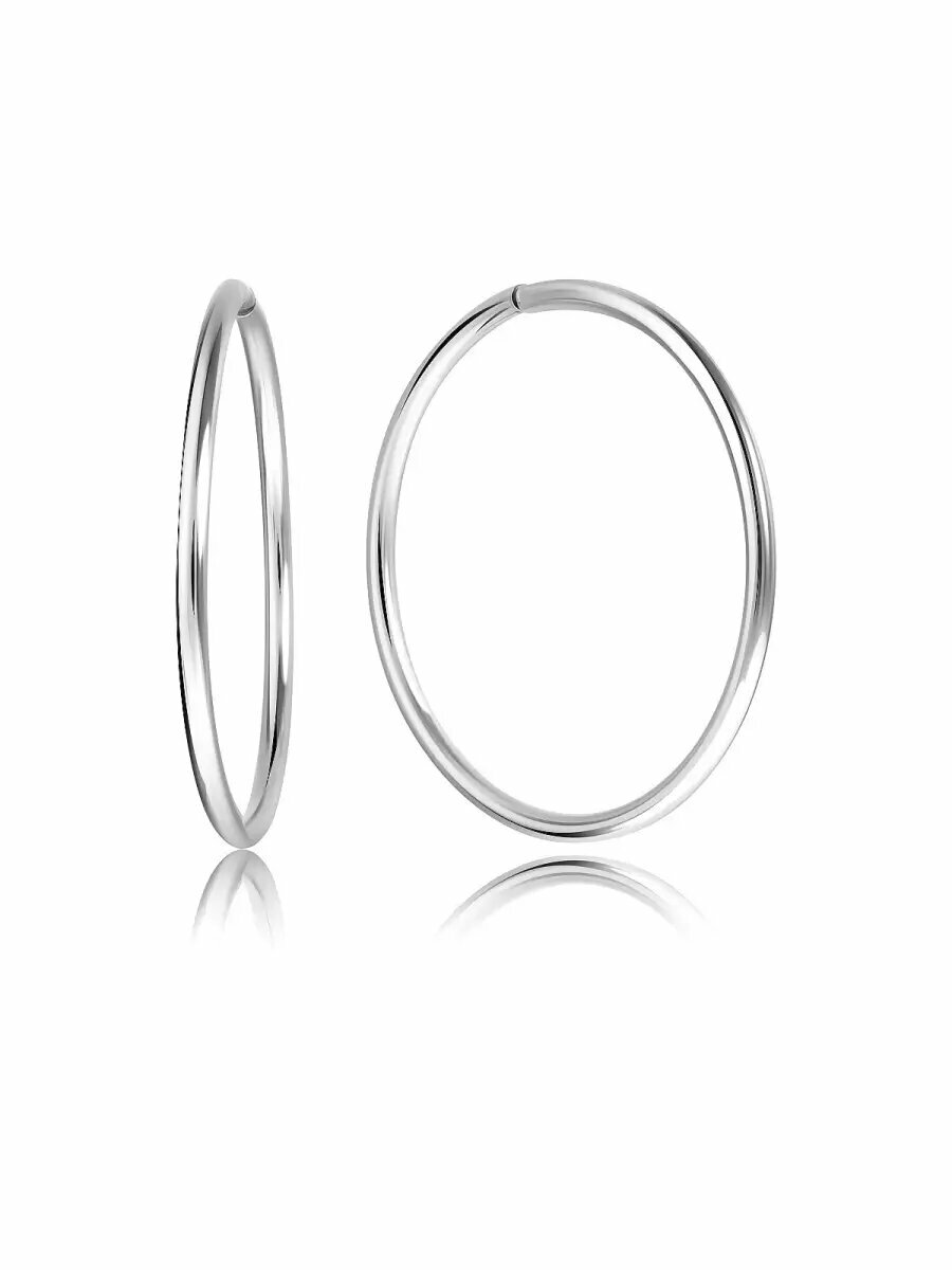 Серьги конго, серебро, 925 проба, родирование