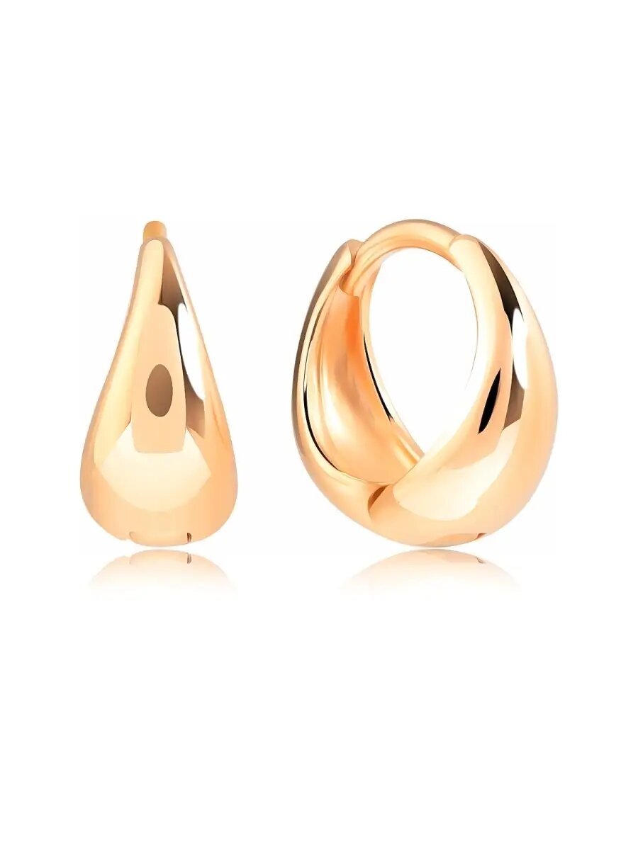 Серьги конго, серебро, 925 проба, золочение