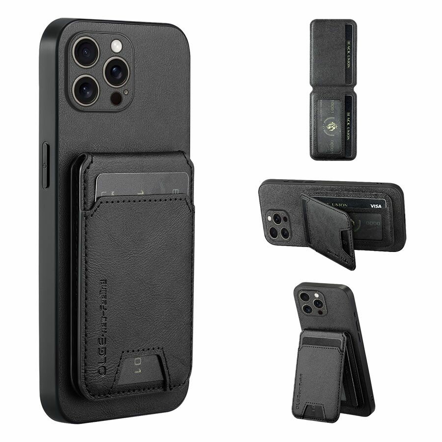 Картхолдер мужской на Apple iPhone 16 Pro Max (айфон 16 про макс) с MagSafe-Чехол бумажник