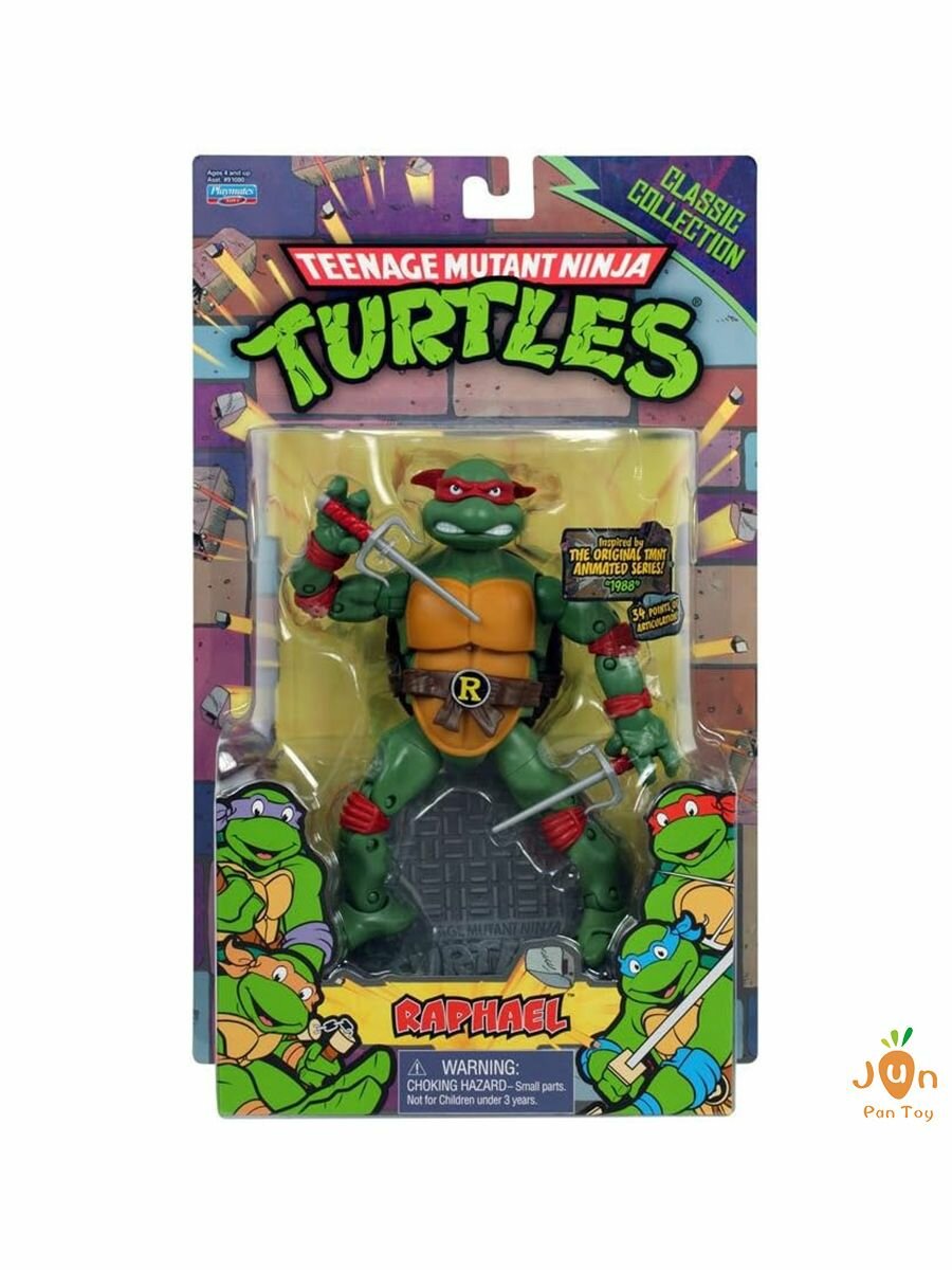 Teenage Mutant Ninja Turtles Classic Collection Raphael / детские игрушки, Черепашки-ниндзя, куклы Рафаэль, с двойными вилками, подходят для детей от 3 лет и старше
