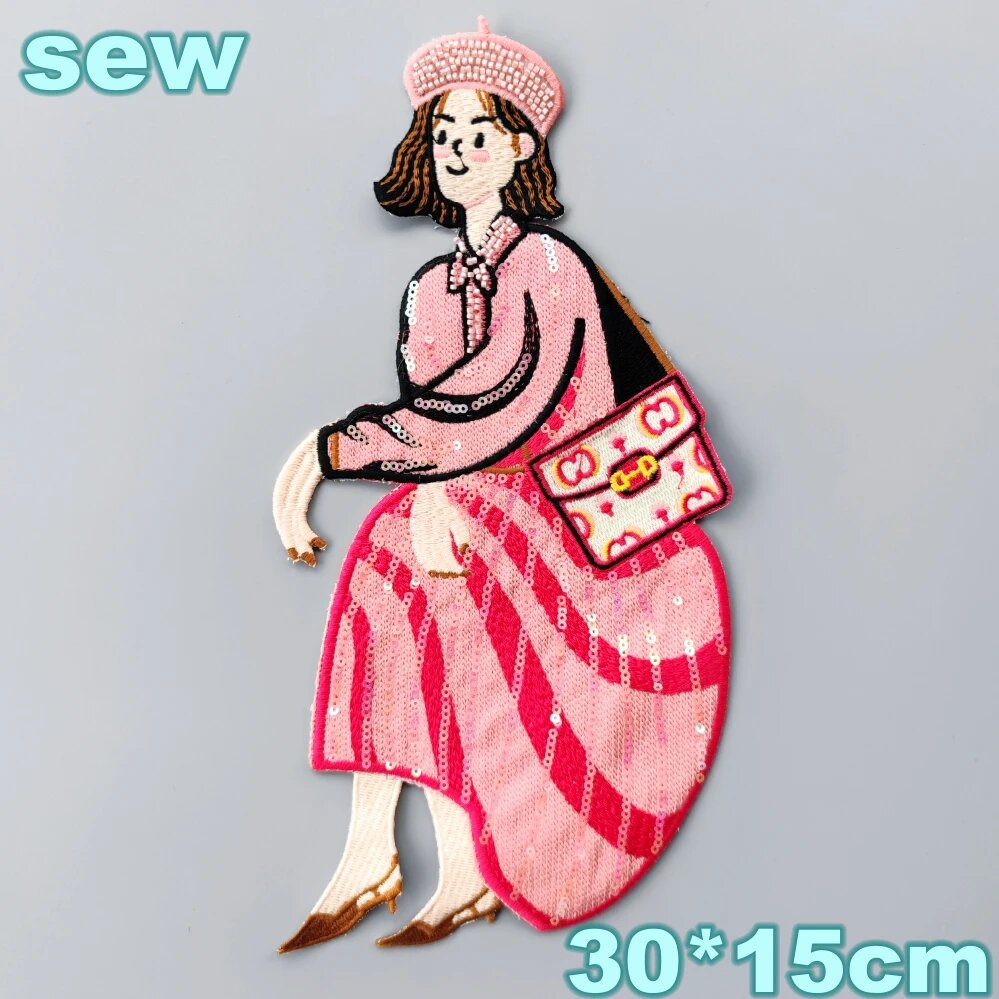 Модные женские значки с вышивкой, нашивка для девочек, Мультяшные аппликации с мультяшными персонажами, женские нашивки для одежды, аксессуары для рукоделия ID2210141