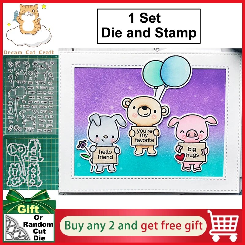 Штампы и вырубки для скрапбукинга Рождество 7-Die and Stamp