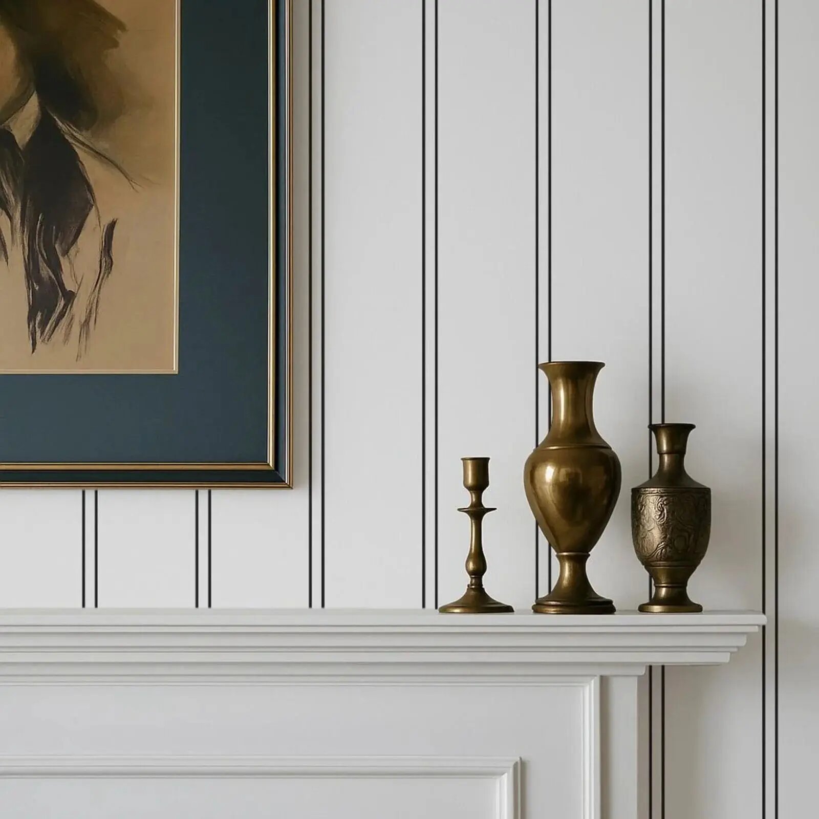 Бумажные обои Pixel&Wall Черно-белая полоска Tradition Un-paste, 50cm X 300cm