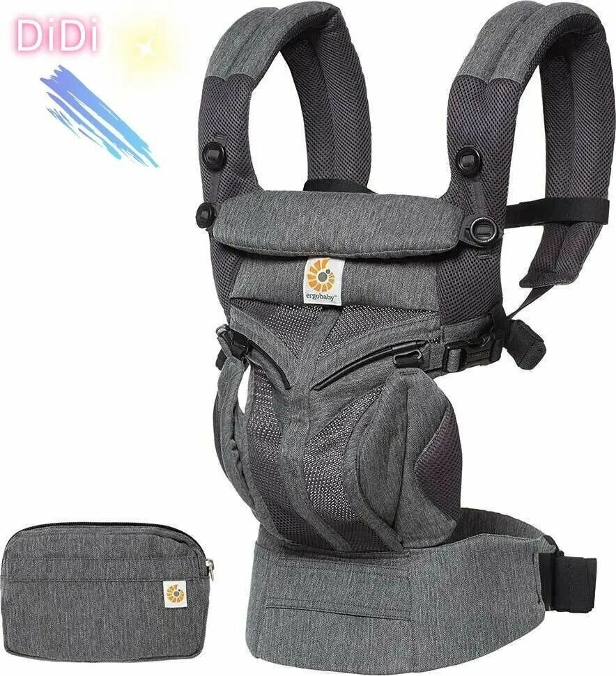 Эргорюкзак- хипсит для малышей от 0 / Ergobaby OMNI 360 Cool Air Mesh - Classic Weave/ сумка рюкзак для мамы