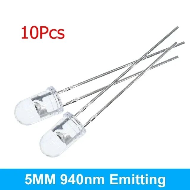 Инфракрасные светодиоды 3мм/5мм 940нм для Arduino 10pcs 5mm Emitter