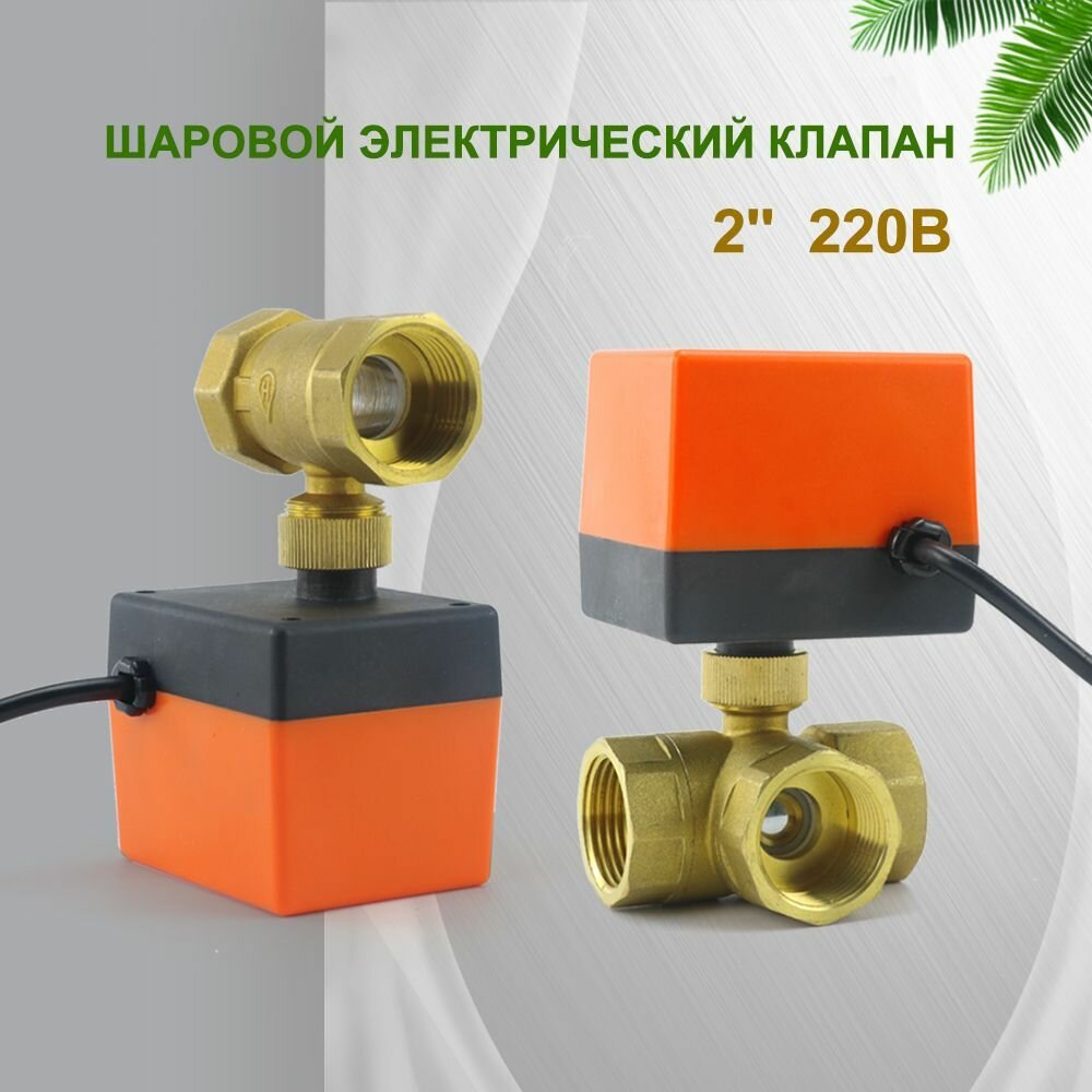 220V кран шаровый с электроприводом 2 , Электрический шаровый кран для воды, клапан Фитинг для водопроводной, трубы латунный материал, DN50