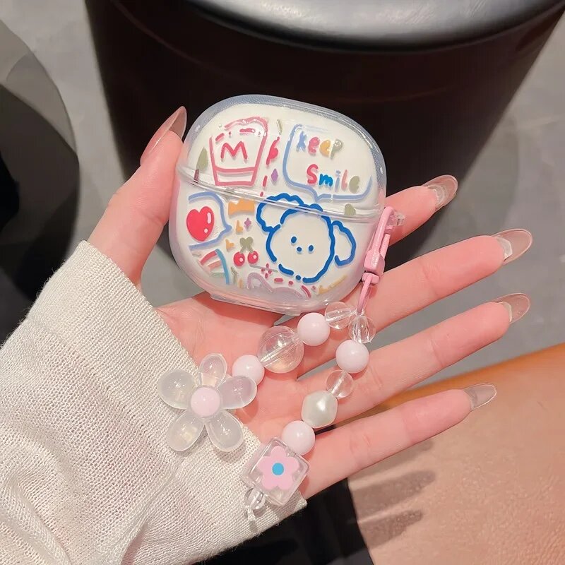 Прозрачный мягкий чехол для наушников с мультяшным вишневым бантом для Xiaomi Redmi Buds 6 Lite, прозрачный защитный чехол для наушников, портативный корпус