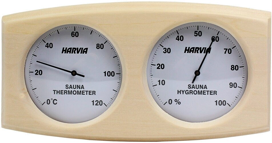 Термогигрометр Harvia SAS92300 для бани и сауны контроль температуры и влажности в деревянном корпусе из березы