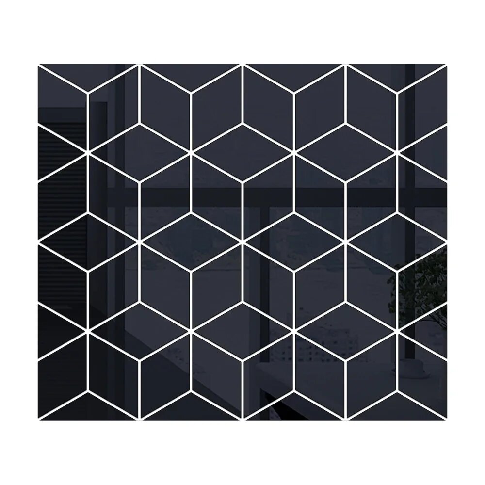 Зеркало на стену черное 90x103 см, 54 треугольника