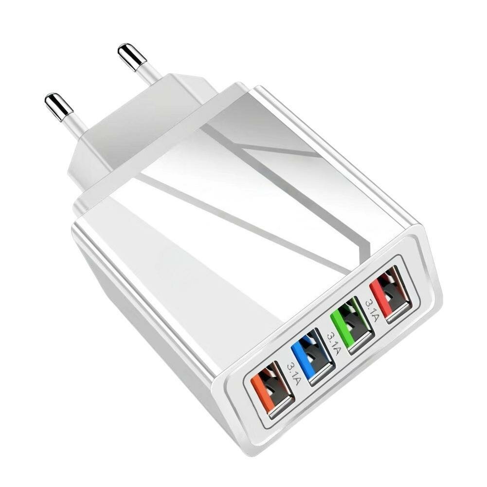 Зарядное устройство 4 USB порта 5V2A, сетевой адаптер для путешествий, европейская вилка