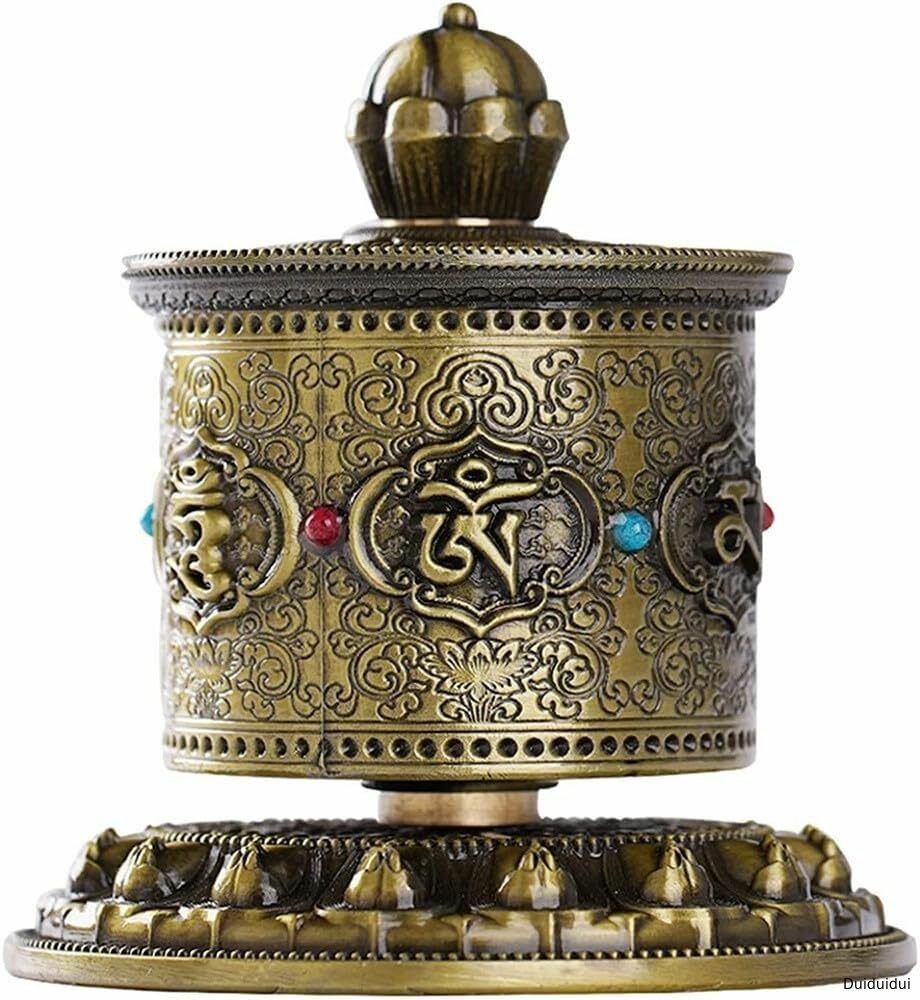 Непальский мини барабан-молитвенный колесо, бронзовый, 9.5 см
