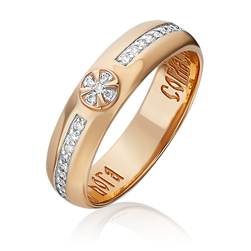 Кольцо, красное золото, 585 проба, бриллиант