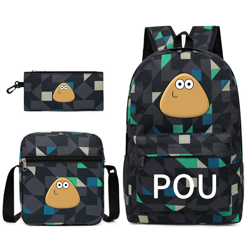 Рюкзак для школьников POU мужского и женского пола, сумка для мозга моего питомца, сумка для мозга инопланетянина, большая вместительная сумка для учащихся младших классов средней школы