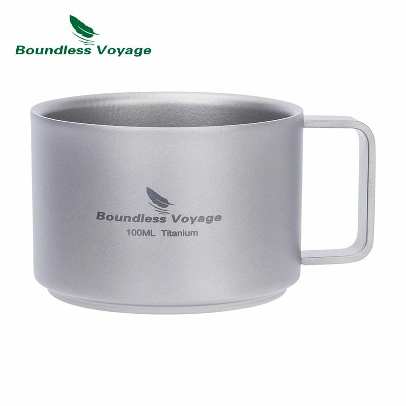 Boundless Voyage Титан Кружка Двойная 100мл, Антиожоговая, 50г, 8.1x4.3см