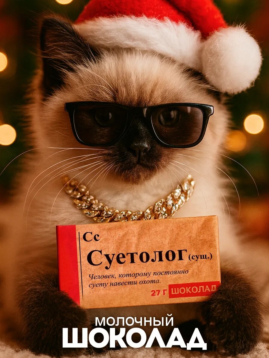 Шоколад молочный «Суетолог» в подарочной упаковке с приколом, 27 г.
