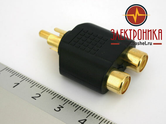 Переходник 2RCA(F) - RCA(M) пласт. позол, DAYTON