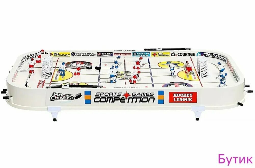Настольный хоккей "Плей-офф", детская спортивная игра на ловкость и скорость реакций, игровой набор для детей с игровым полем на ножках