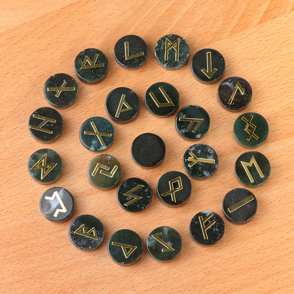 Набор рун из агата Indian Agate, 25 шт