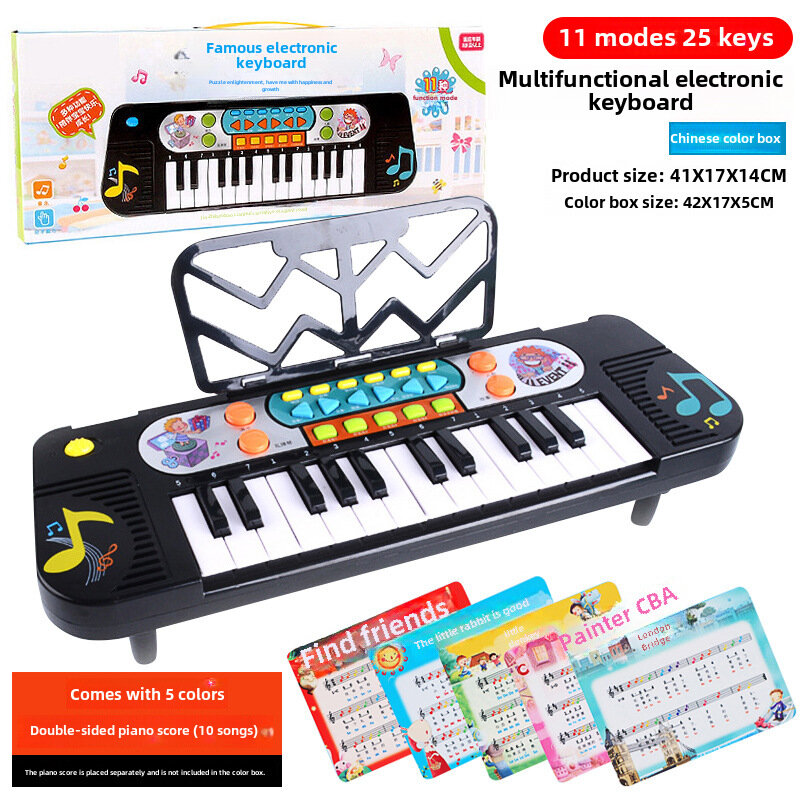 Кросс-Бордерные Детские Игрушки Amazon 37-Клавишный Цифровой Клавиатурный Инструмент для Мальчиков и Девчаток Искусственный Пианино Детское Музыкальное Учреждение Детское Образование Музыкальный Подарок ([Китайская Цветная Коробка] Плюс Партитура -