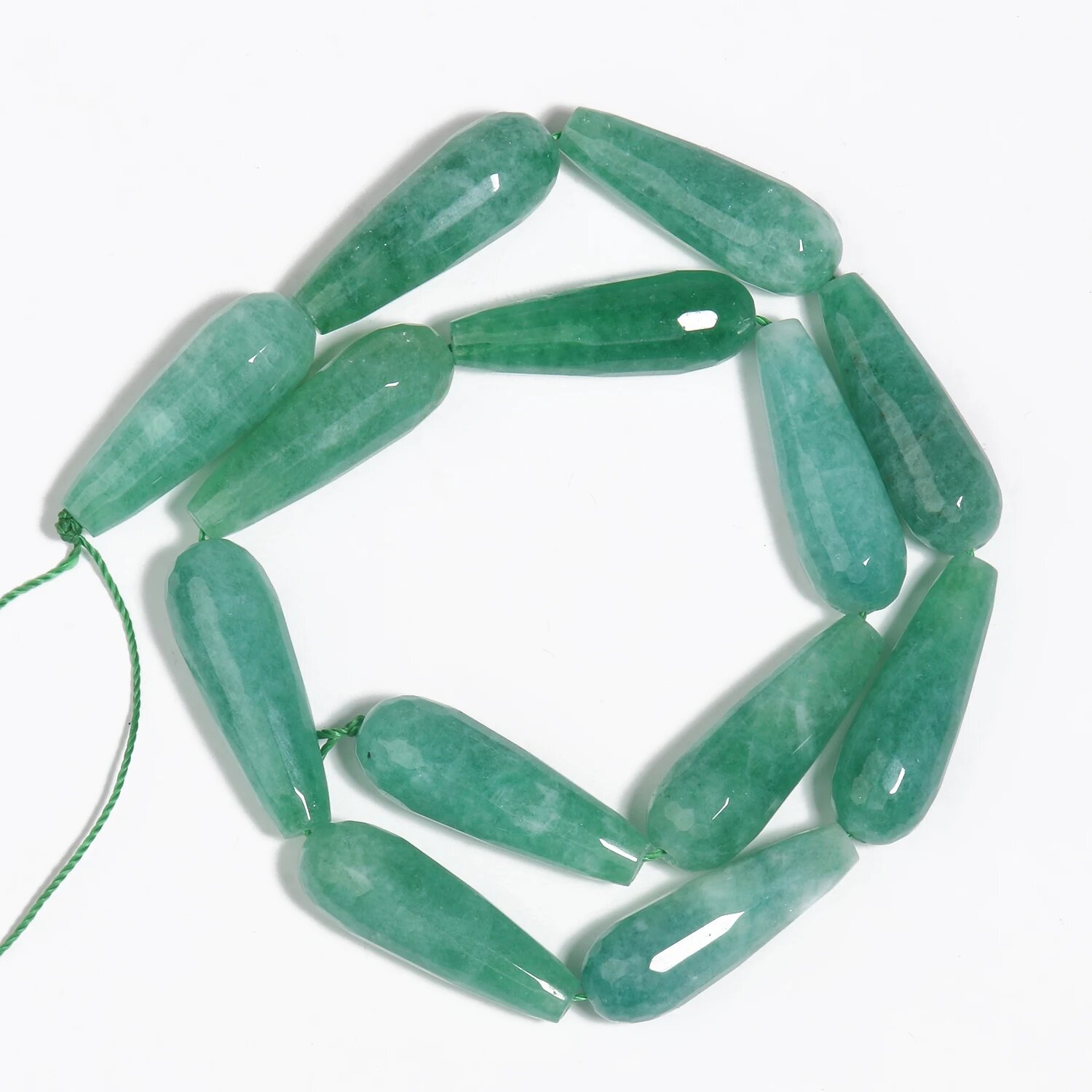 Халцедон Аквамарин бусины NPCXSZ 10x30 мм 2 шт. Изумрудный, 4pcs, Green aventurine