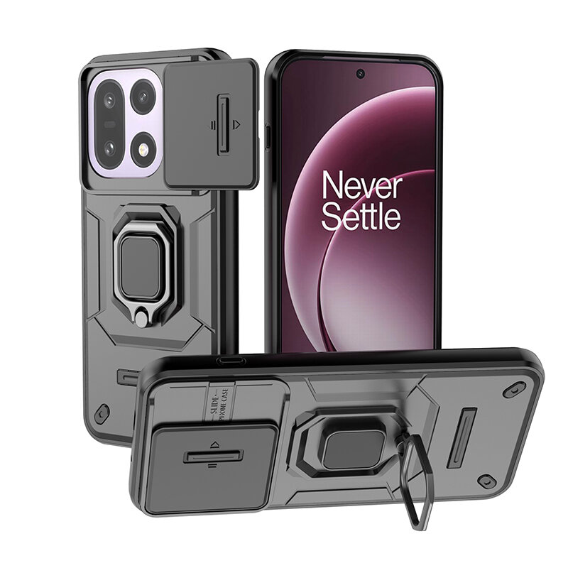 Чехол для OnePlus 15/Оне Плас 15, soft touch, чехол-кардиомонитор, поликарбонат (PC), защита камеры, ударопрочный, встроенная подставка, усиленные углы, OnePlus, OnePlus 15, black,