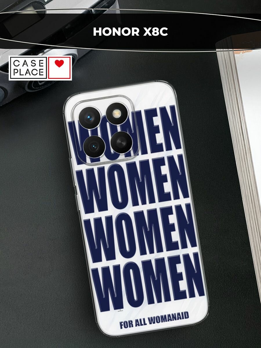 Силиконовый чехол на Honor X8c / Хонор X8c с принтом Woman blue