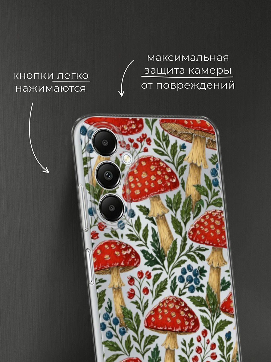 Чехол на Samsung Galaxy A05s / Самсунг Галакси A05s с принтом Мухоморы — фото 1