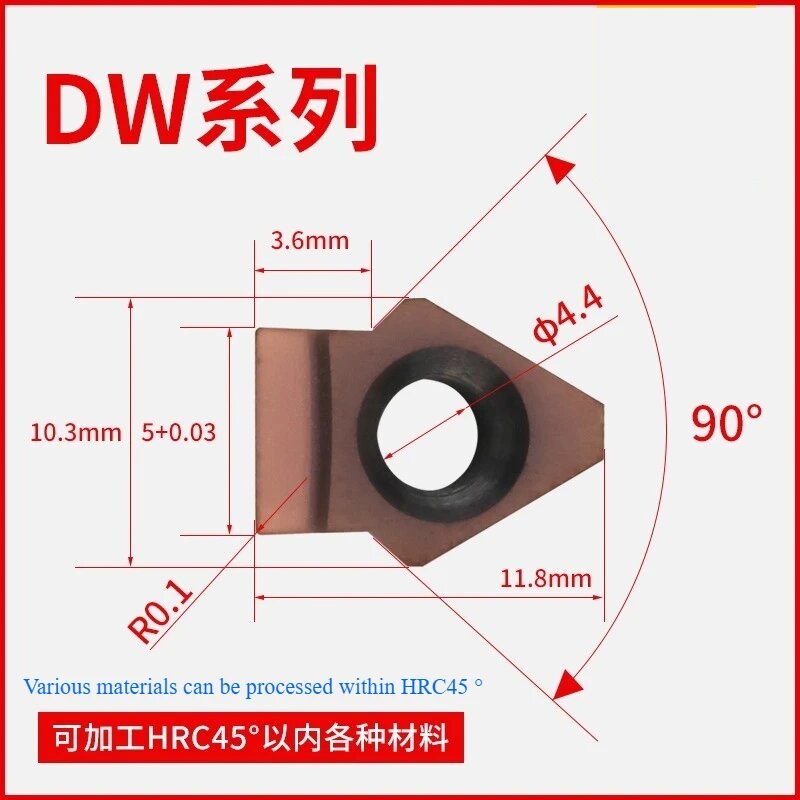 Фреза шпоночная DW Series, 5mm, 3.6mm, 90°